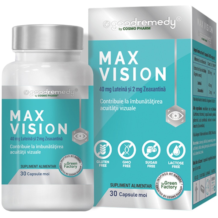 Supliment alimentar Max Vision 200mg Good Remedy, 30 capsule - eMAG.ro