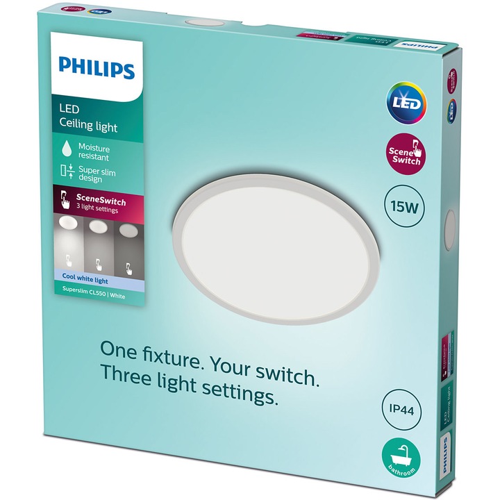 LED плафониера Philips Superslim CL550, Регулируем интензитет на ...