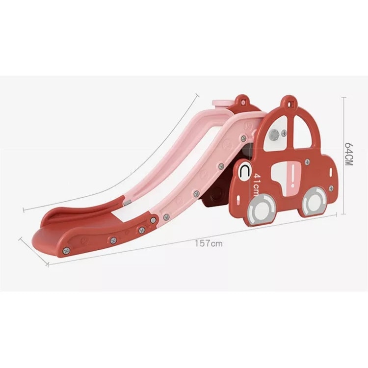 Tobogan Nichiduta 2 in 1 cu cos de baschet Happy Car Roz - eMAG.ro