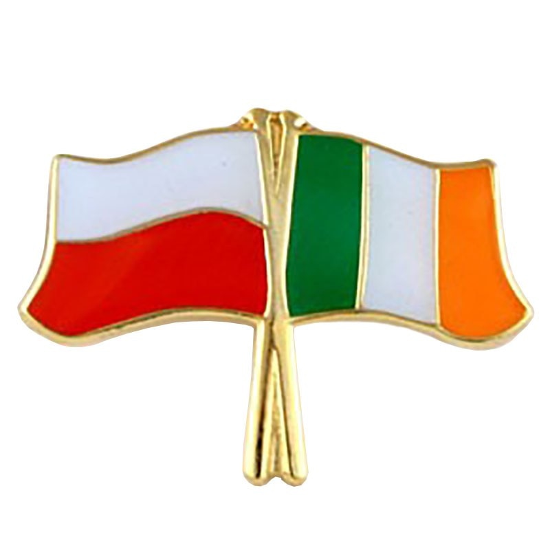 Insigna metalica, SteelBlue, Steag Polonia-Irlanda, Auriu - eMAG.ro