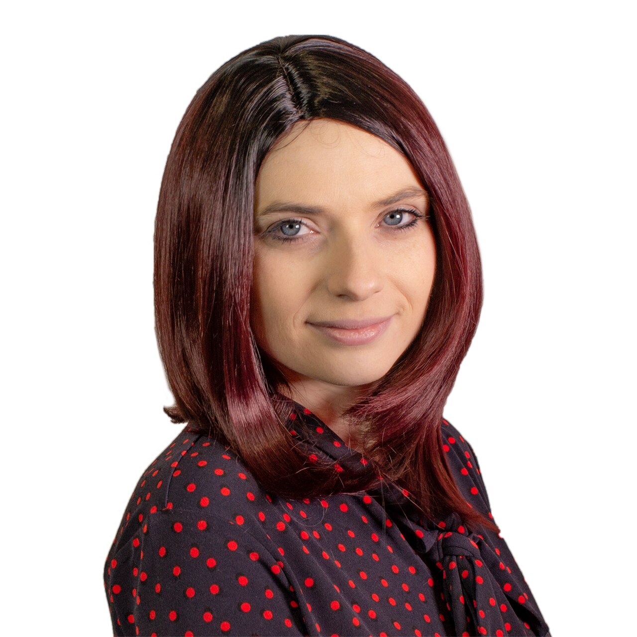 Peruca Hair2heart, Bob lung, Par sintetic, Burgundy - eMAG.ro