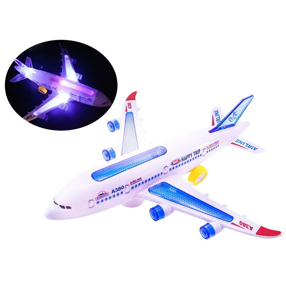 Интерактивна играчка за деца, Пътнически самолет, Работи с батерии, със ...
