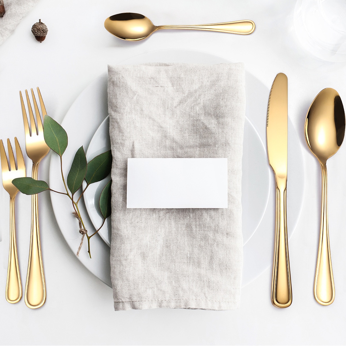 Set tacamuri 6 persoane, 30 piese, din inox, TRENDY'S, gold - eMAG.ro