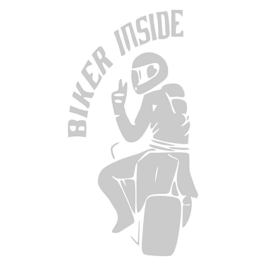 Sticker auto ''Biker inside'', 19x13 cm, Alb - eMAG.ro