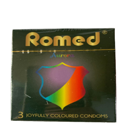 Set 3 bucati in cutie, Prezervative lubrifiante, colorate, Romed - eMAG.ro
