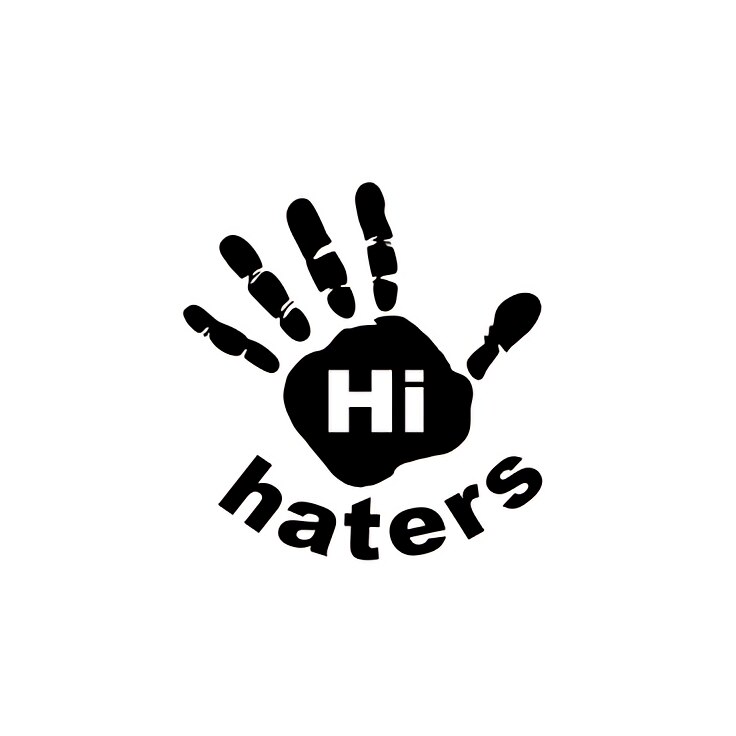 Sticker decorativ auto, Hi haters, 12x20 cm, negru - eMAG.ro