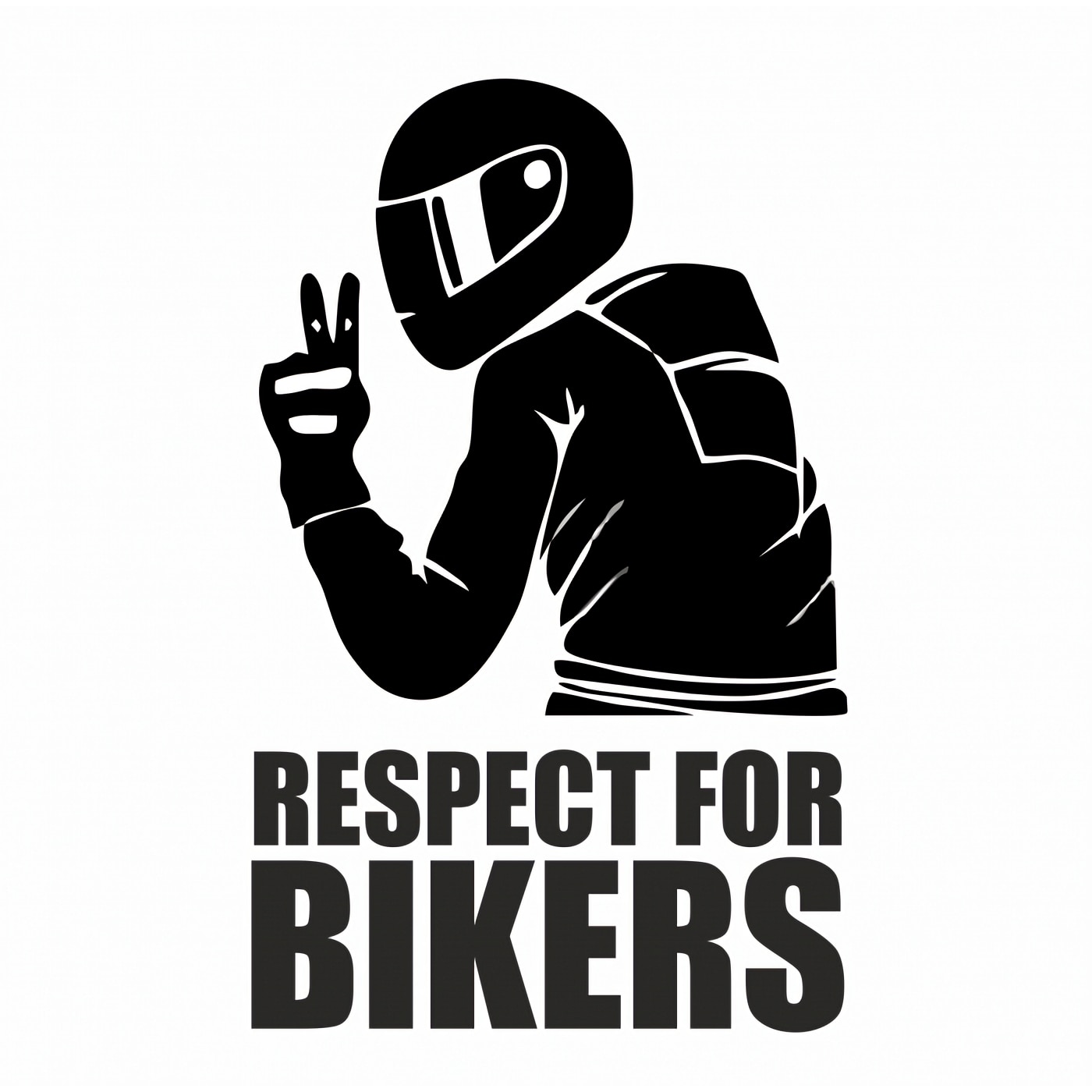 Sticker decorativ auto, Respect for bikers, 15x12 cm, negru - eMAG.ro