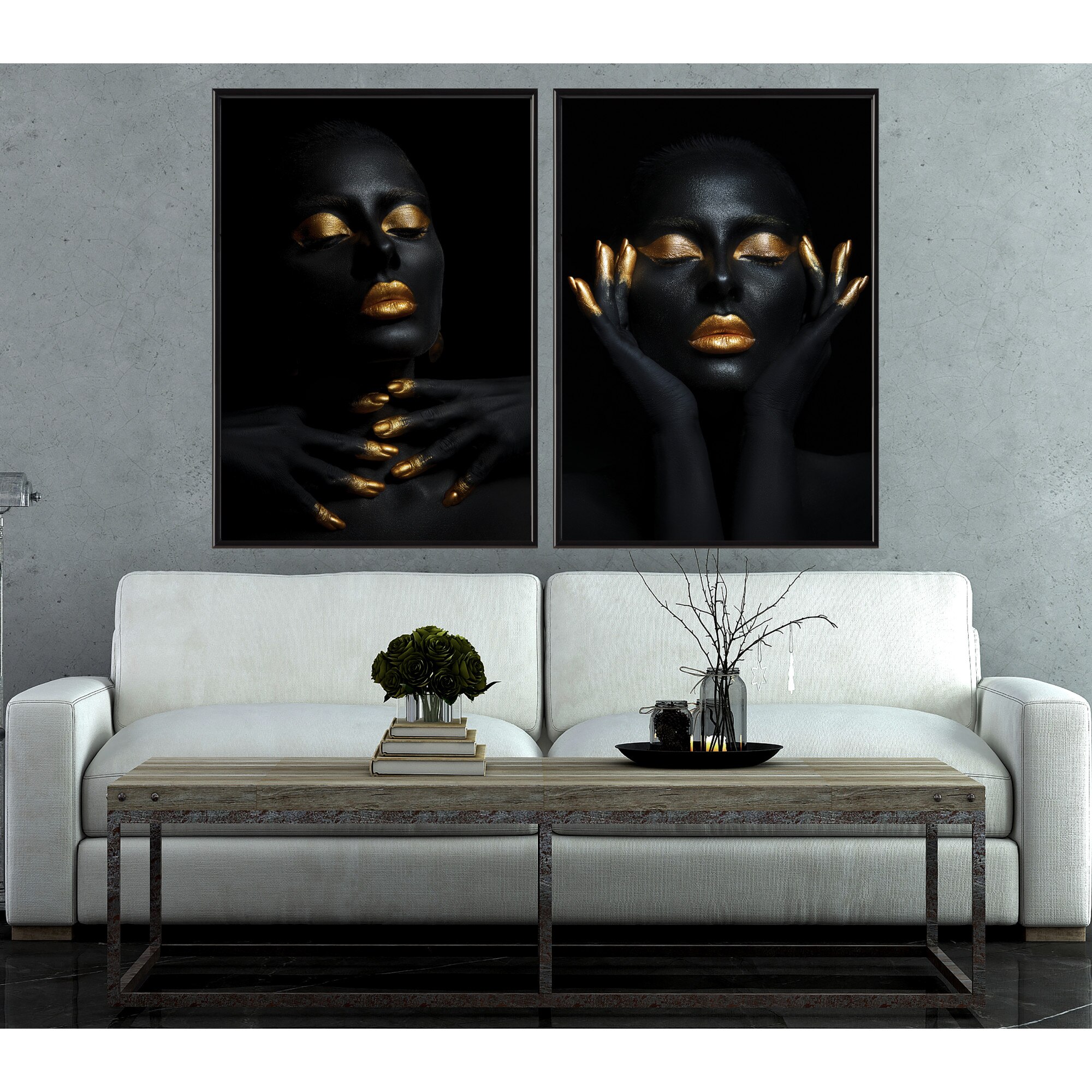 Set 2 tablouri inramate, Sublim Feminin, 70 x 50cm - eMAG.ro