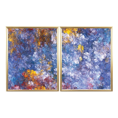 Set 2 tablouri inramate, Padure abstracta, 50 x 40 cm - eMAG.ro