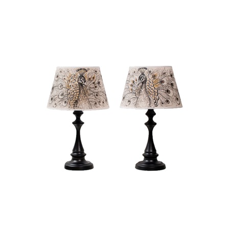 Set 2 veioze pictate manual Suba Decor 50x30cm paun - eMAG.ro