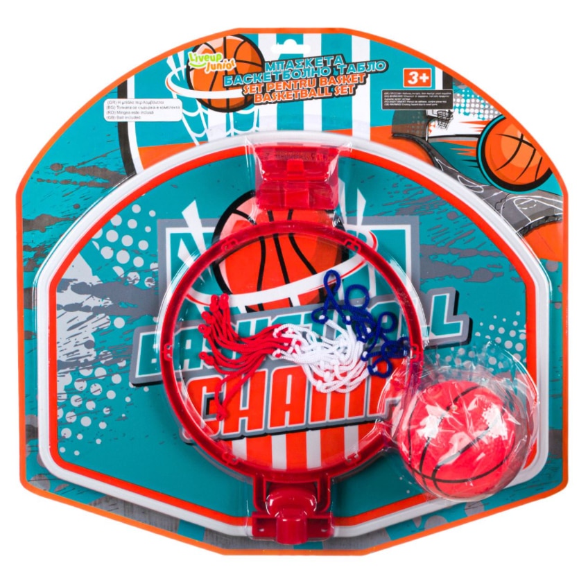 Cos de baschet pentru interior, Albastru / Rosu, 40 x 32 cm - eMAG.ro