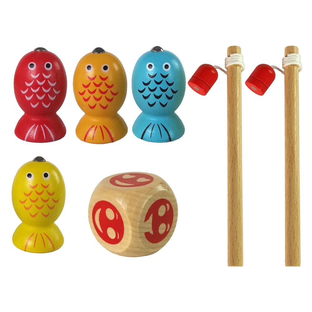 Joc Pescuit, Lemn, 2 undite, Multicolor - eMAG.ro