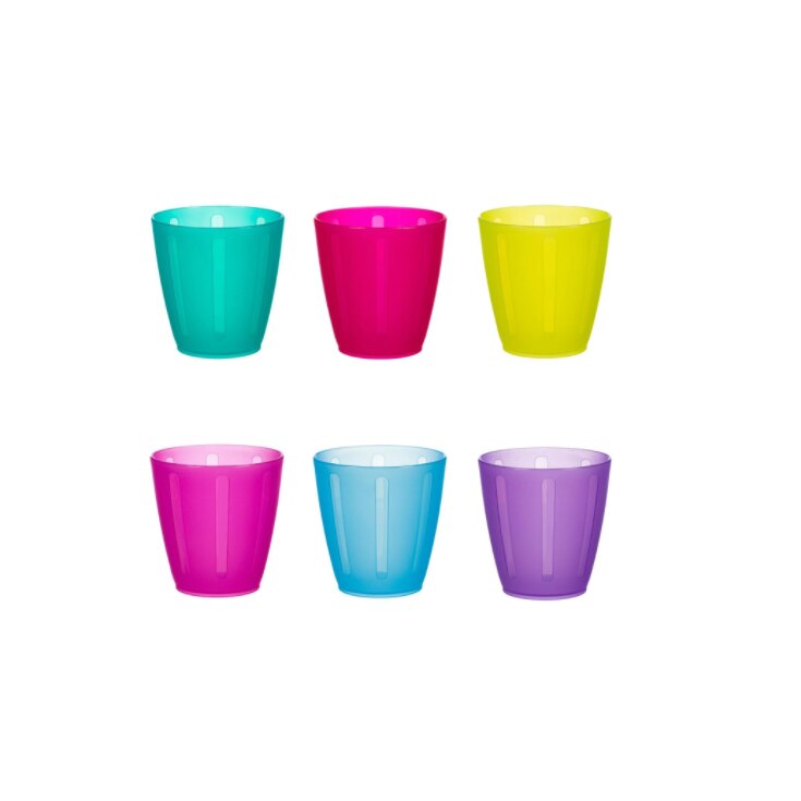 Set 6 pahare din plastic, multicolor, 240 ml - eMAG.ro