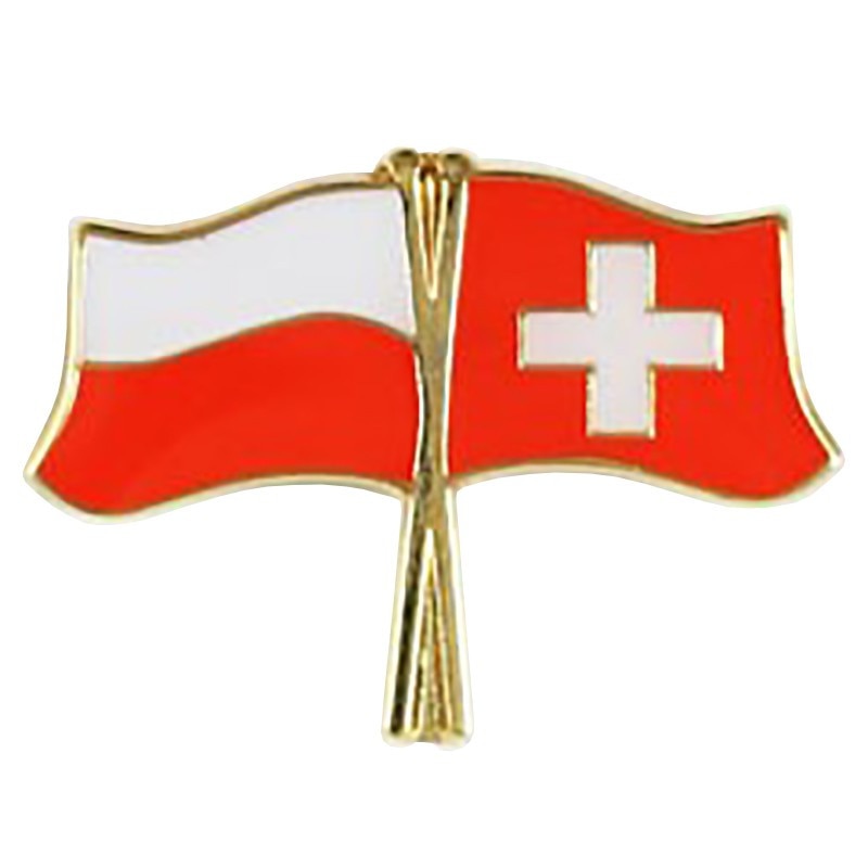 Insigna metalica, SteelBlue, Steag Polonia-Elvetia, Auriu - eMAG.ro