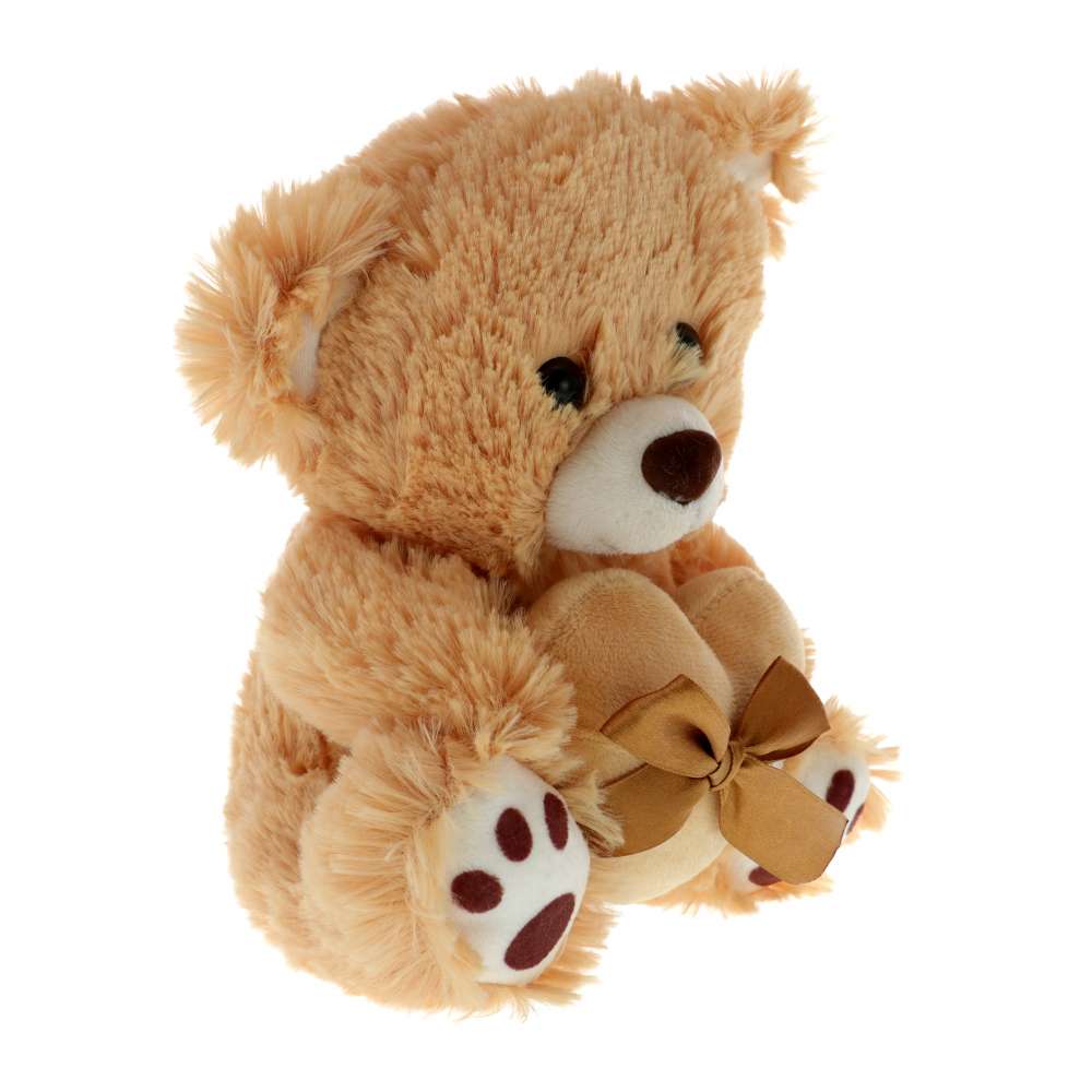 Ursulet plus maro cu inima maro, 20 cm - eMAG.ro