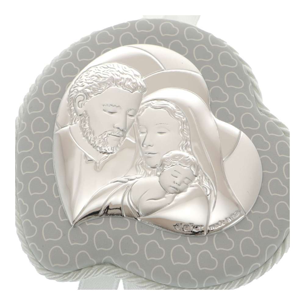 Iconita inima Sfanta Familie argintata 9,5 cm - eMAG.ro