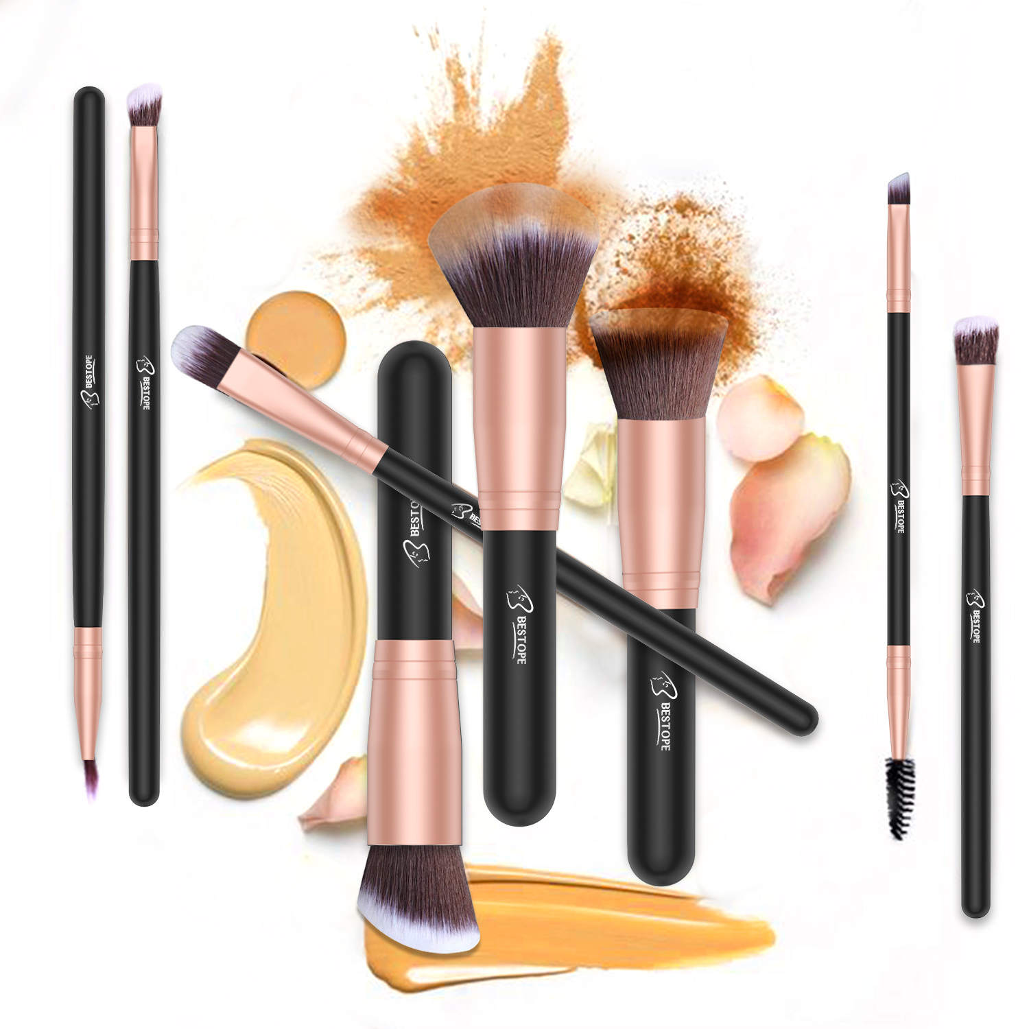 Set de pensule de machiaj profesionale Bestope, 16 piese, pensule de ...