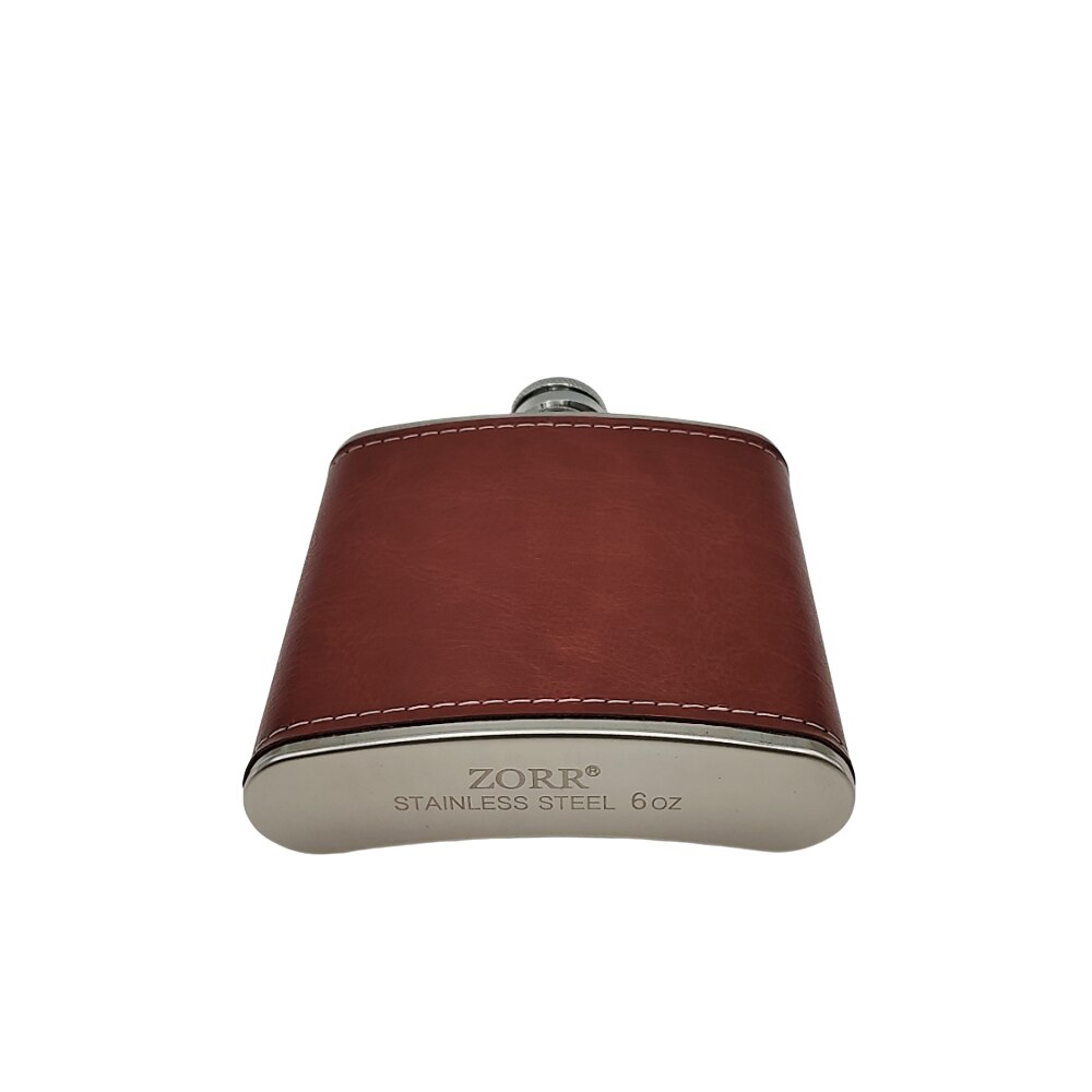 Plosca Inox, Zorr, invelis piele maro, 177 ml, 600409-M2 - eMAG.ro
