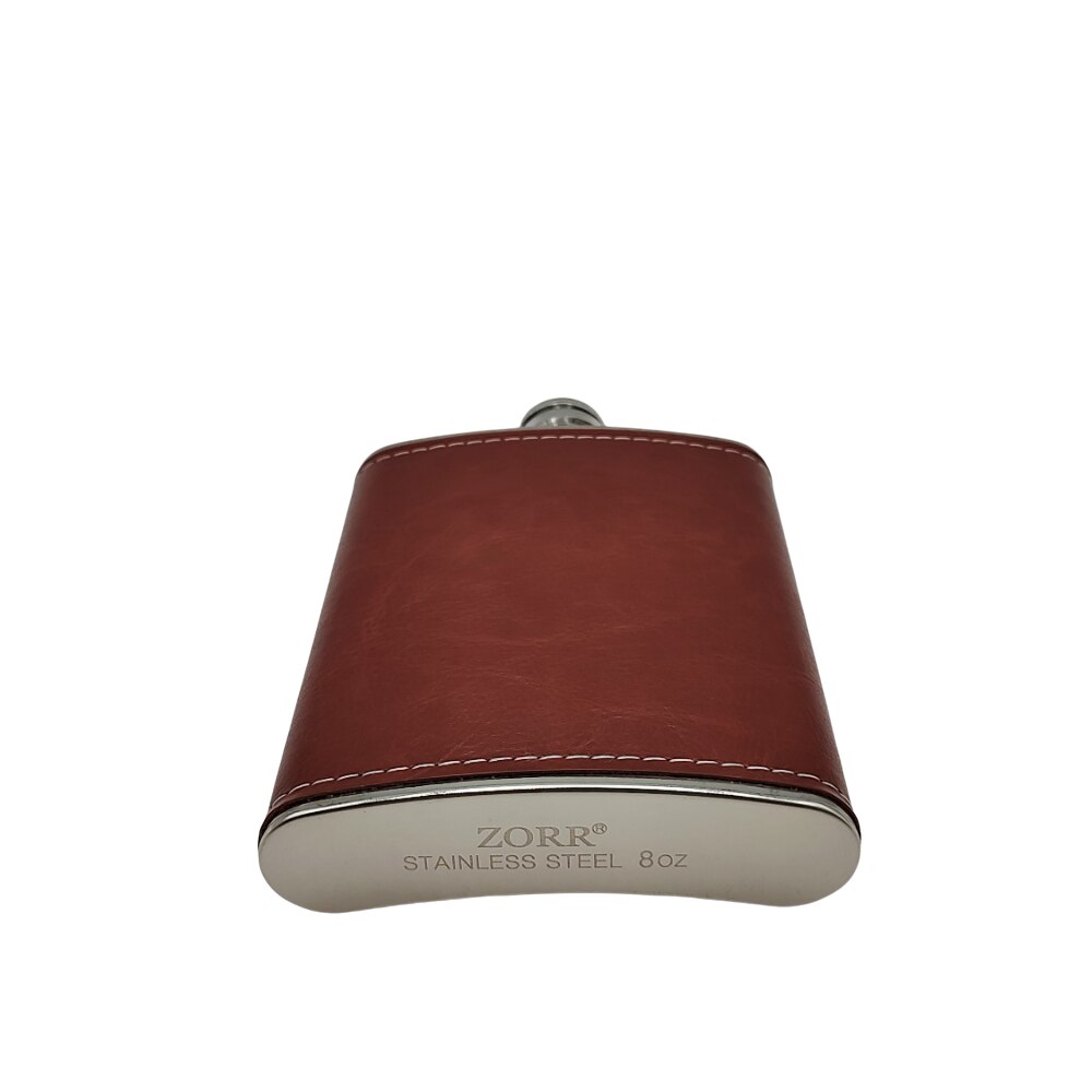 Plosca Inox, Zorr, invelis piele maro, 236 ml, 600409-M4 - eMAG.ro