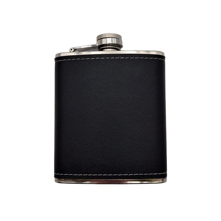 Plosca Inox, Zorr, invelis piele negru, 207 ml, 600409-M7 - eMAG.ro