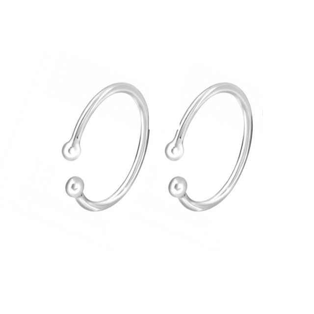 Cercei ear cuff Plain din argint 925, model pentru ureche, argintiu ...