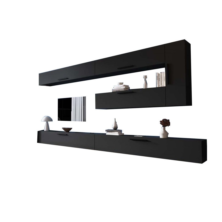 Set Living Pati 178, Culoare Gri antracit, pal melaminat, L 370 x A 26 ...