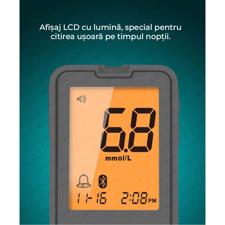 Set Glucometru Digital Gemevo® Plus dispozitiv de masurare glicemie, 50 ...