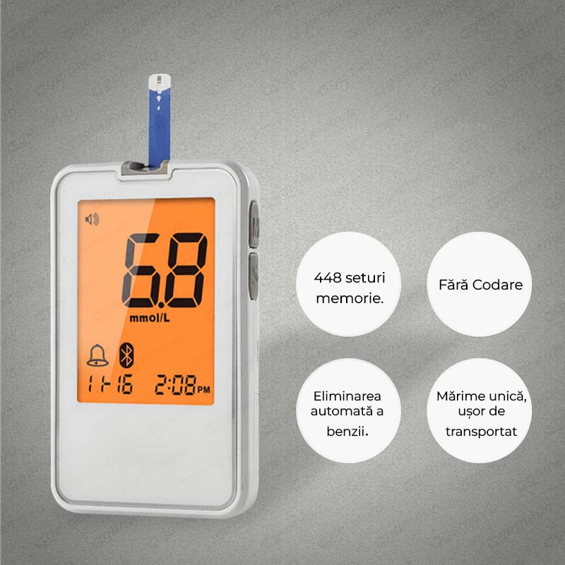 Set Glucometru Digital Gemevo® Plus dispozitiv de masurare glicemie, 50 ...