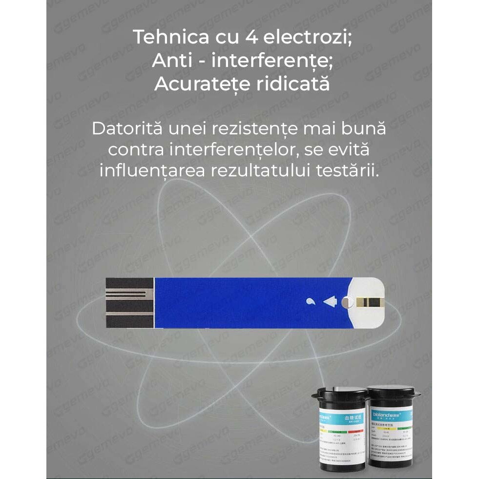 Set Glucometru Digital Gemevo® Plus dispozitiv de masurare glicemie, 50 ...