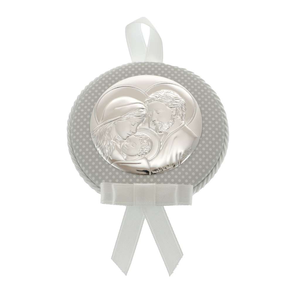Iconita rotunda sfanta familie argintata 9 cm - eMAG.ro