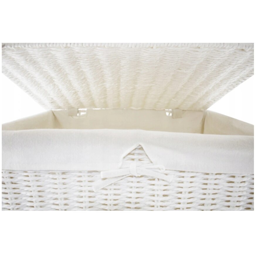 Cos de rufe Sepio, Ratan, 81 L, cu capac, alb - eMAG.ro