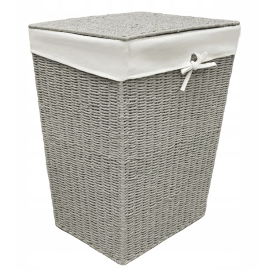 Cos de rufe Sepio, Ratan, 81 L, cu capac, gri - eMAG.ro