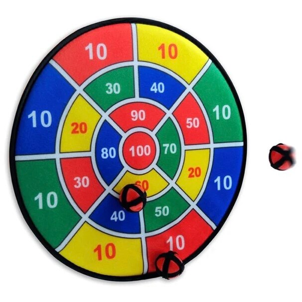Darts játékkészlet gyerekeknek, tépőzáras, 3 golyóval, tarka, 37 cm ...