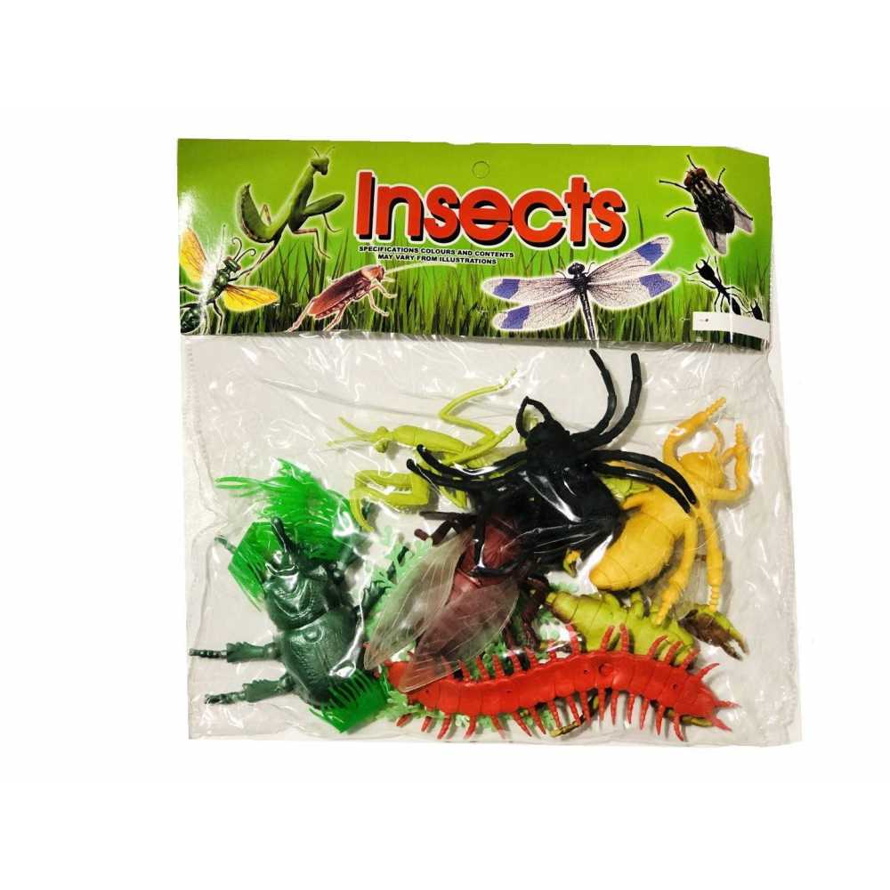 Set sapte figurine insecte realizate din plastic, greiere, libelula si ...