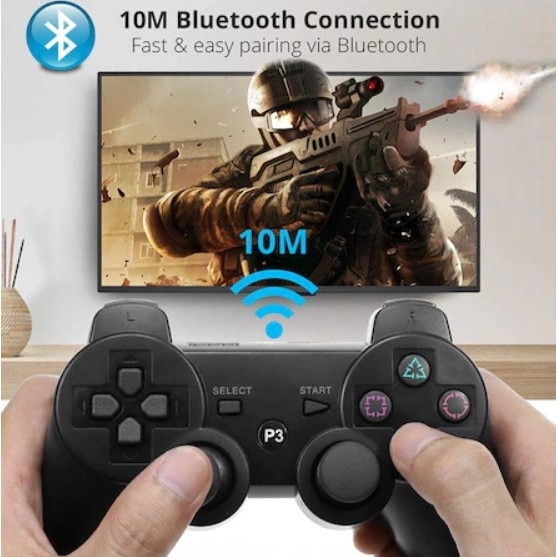 Безжичен контролер FOXMAG24, съвместим с DoubleShock PS3, черен - eMAG.bg