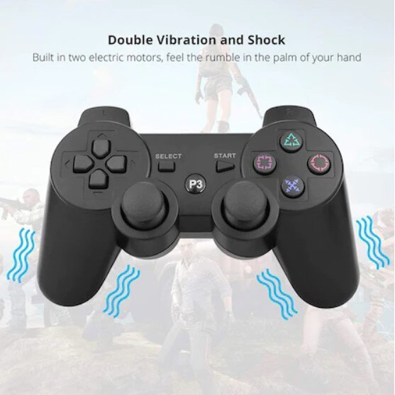 Безжичен контролер FOXMAG24, съвместим с DoubleShock PS3, черен - eMAG.bg