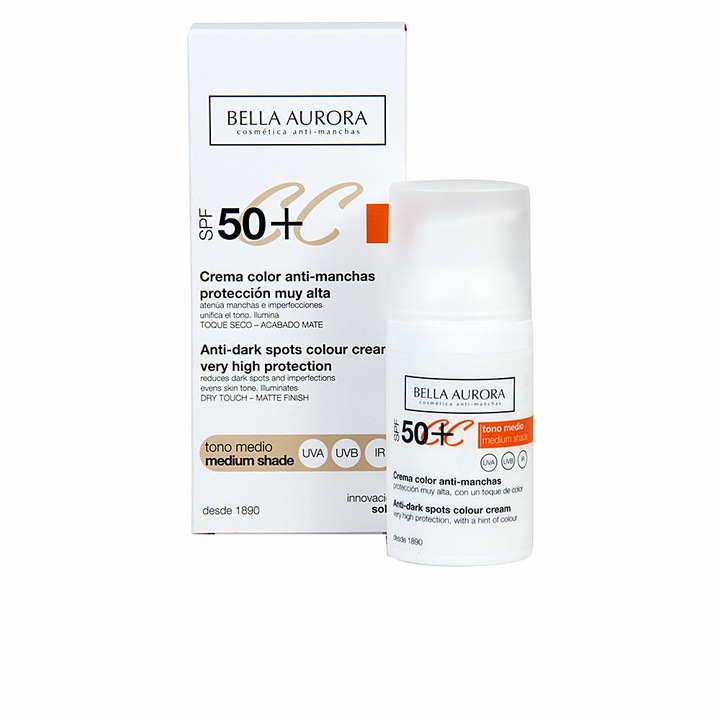 Crema Anti-pete Bella Aurora CC Cream Spf 50+ Ton Mediu 30 ml - eMAG.ro