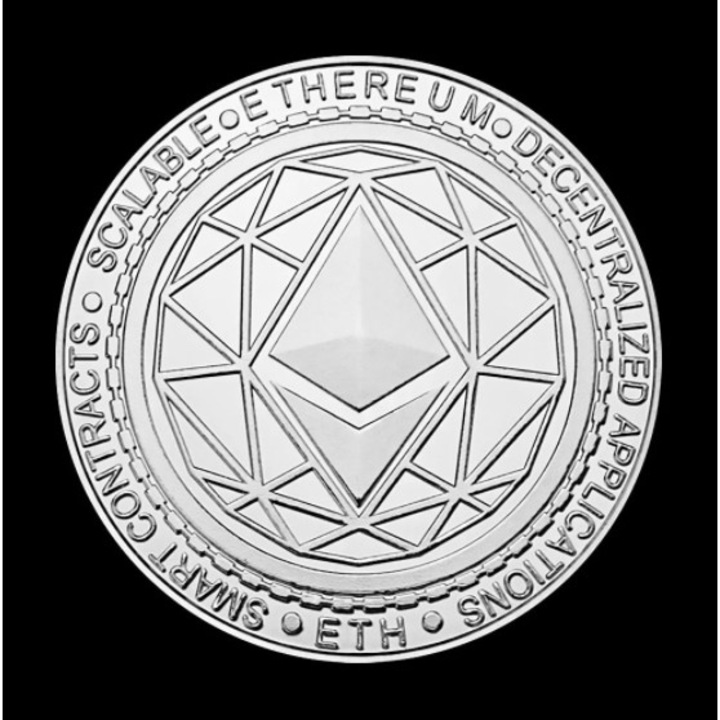 Moneda crypto pentru colectionari, GMO, Ethereum ETH, argintiu - eMAG.ro