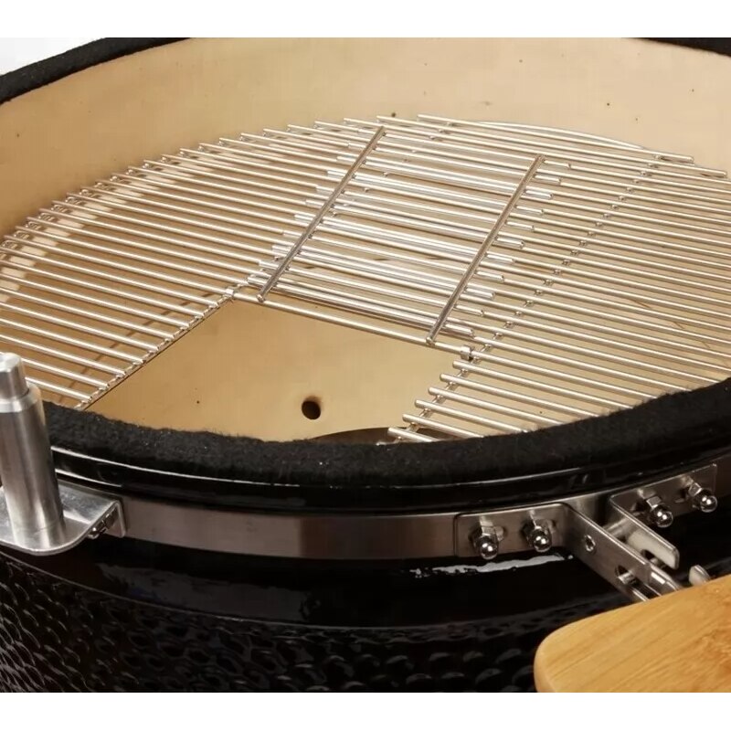 Gratar ceramica Kamado TOP, cu roti, 21 inch, Negru - eMAG.ro