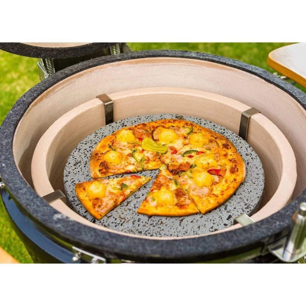 Gratar ceramica Kamado TOP, cu roti, 25 inch, Negru - eMAG.ro