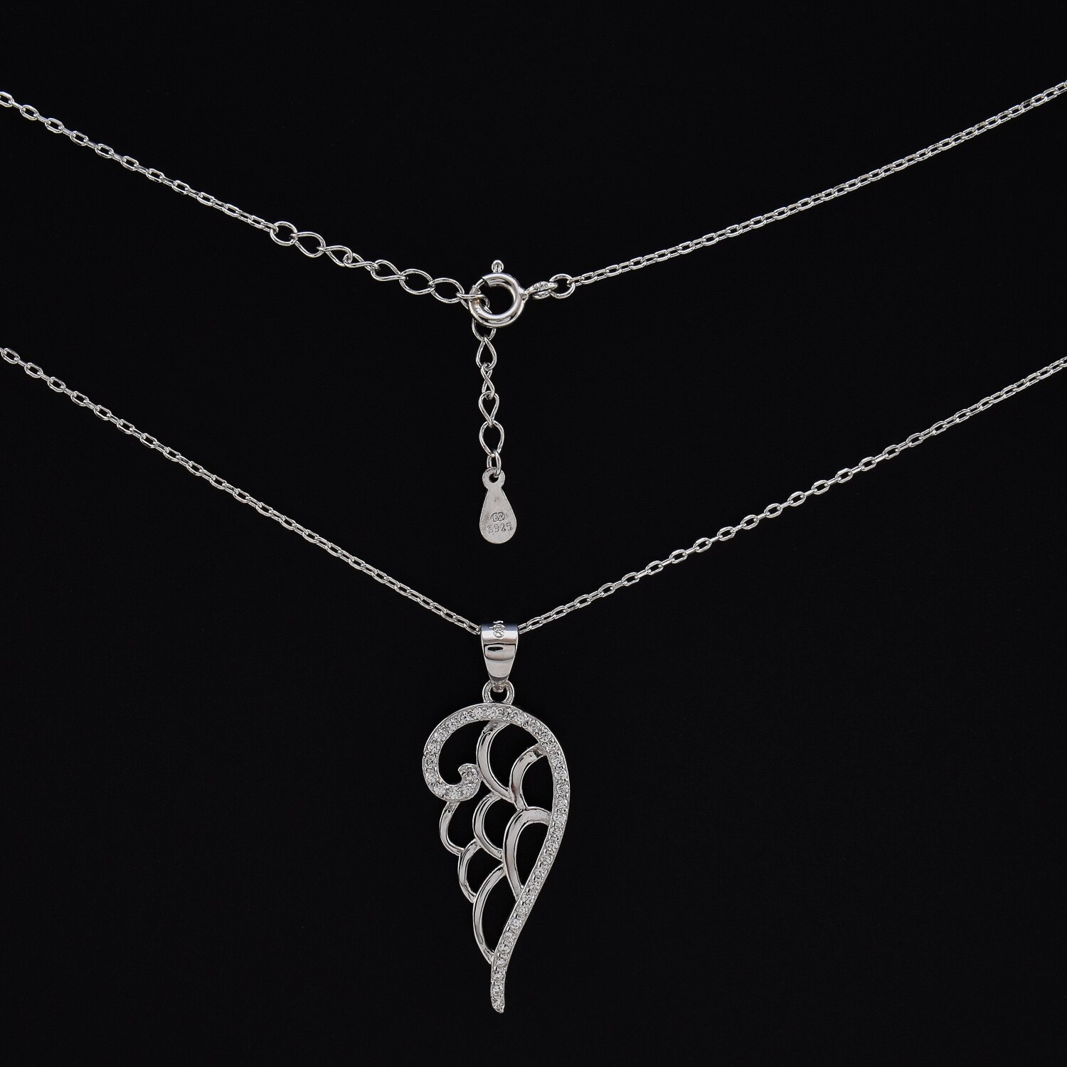 Lantisor dama, din argint, cu accesoriu in forma de aripa - eMAG.ro