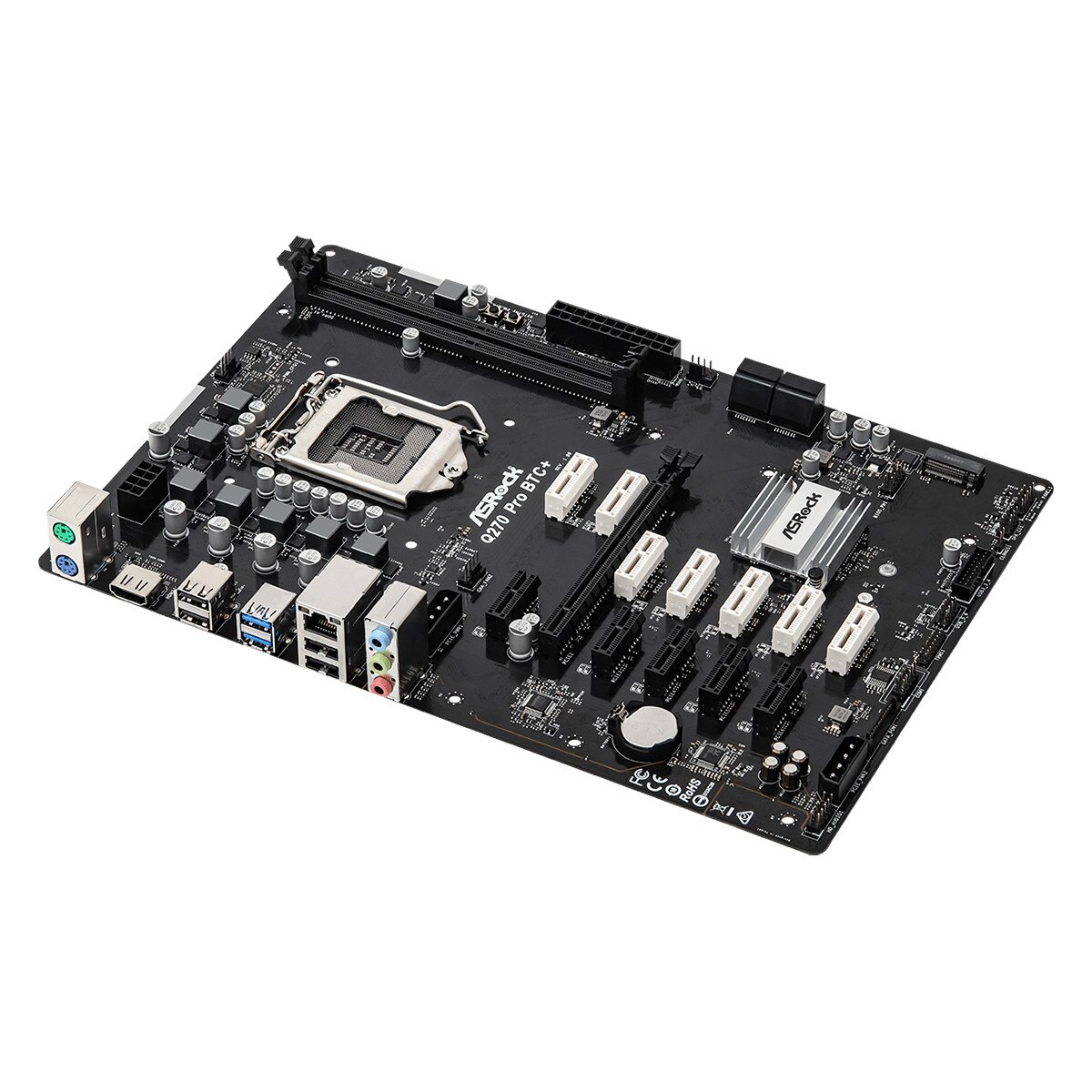 Дънна платка, Asrock, Q270 Pro BTC+, Intel® Q270, LGA 1151, (Socket H4 ...