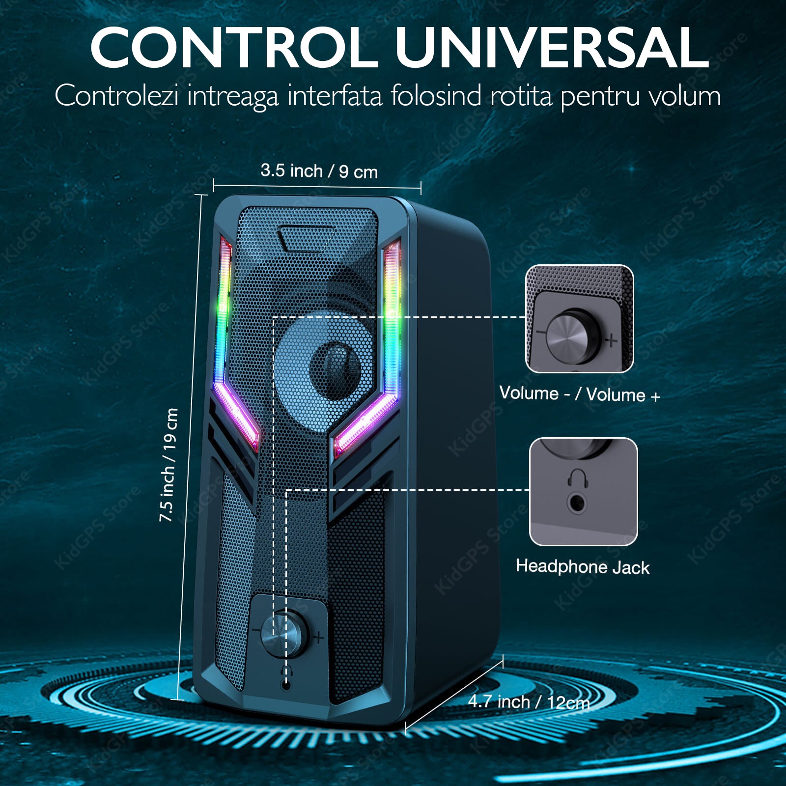 Комплект професионални компютърни гейминг тонколони Runmus G6, RGB ...