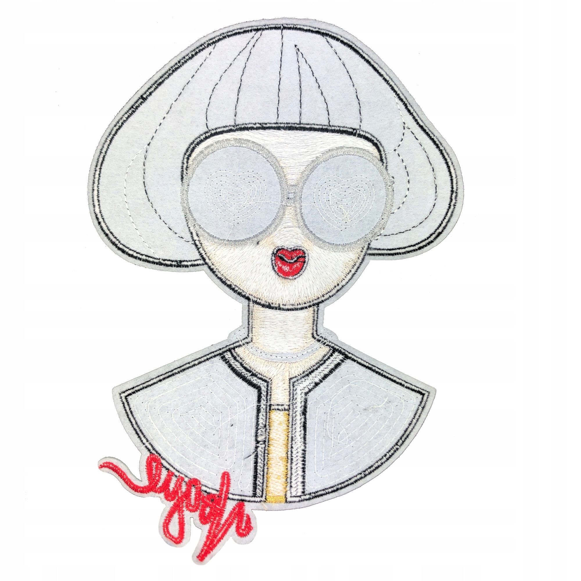 Petic Textil, Little Angel, Fata, inimi in ochi, paiete, Galben, 18 cm ...