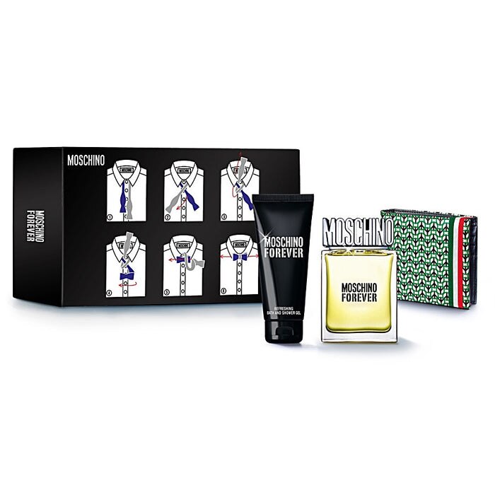 Set Moschino, Forever, Apa de toaleta 100ml, Gel de dus 100ml, Portofel ...