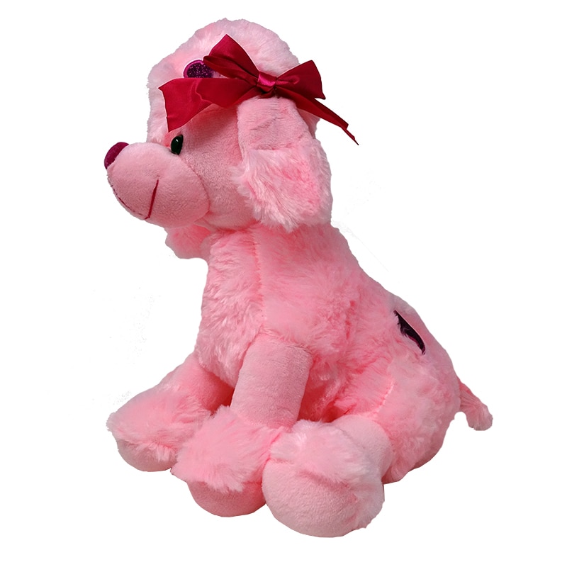 Catel de Plus cu Fundita, Pudel, Roz, 31 cm - eMAG.ro