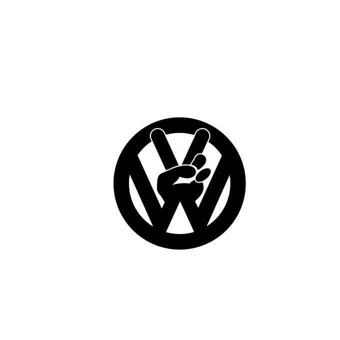 Sticker decorativ auto, Volkswagen peace, 12x12 cm - eMAG.ro