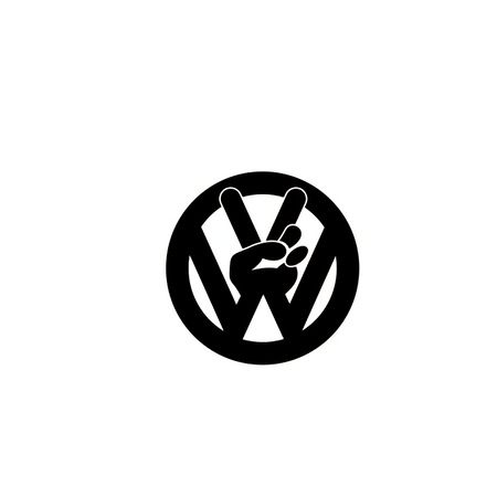 Sticker decorativ auto, Volkswagen peace, 12x12 cm - eMAG.ro