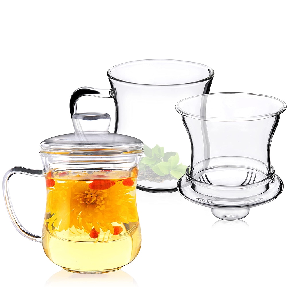 Set 2 ceainice cu infuzor din sticla si capac, Quasar & Co.®, Tee for ...