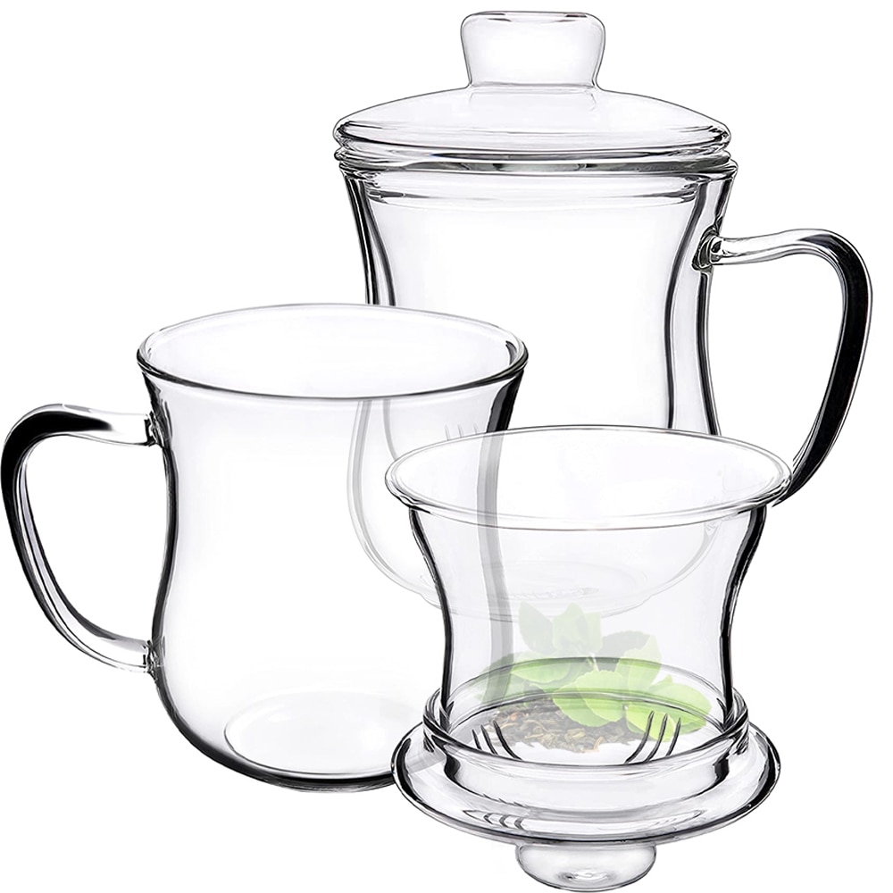 Set 2 ceainice cu infuzor din sticla si capac, Quasar & Co.®, Tee for ...